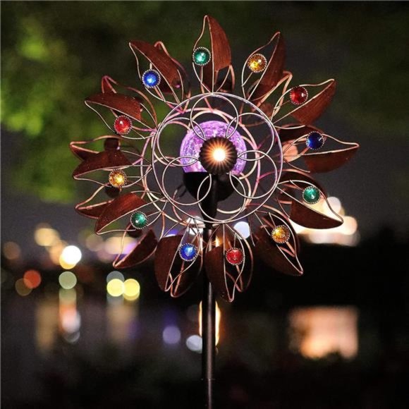 Accents | Solar Wind Spinner Multicolor Led Lighting By Solar Powered ...